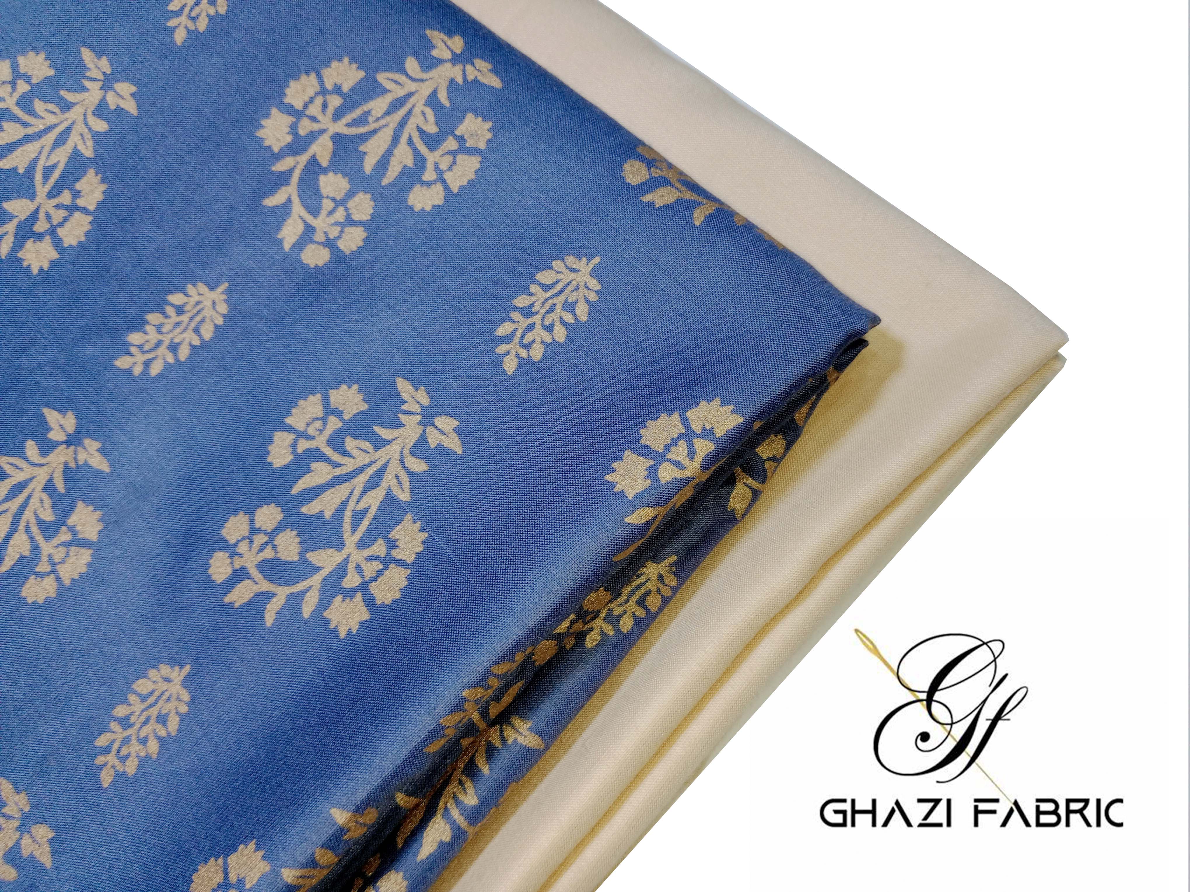 Ghazi fabric Un-stitched Premium Quality Linen Dress Collection Famza ...